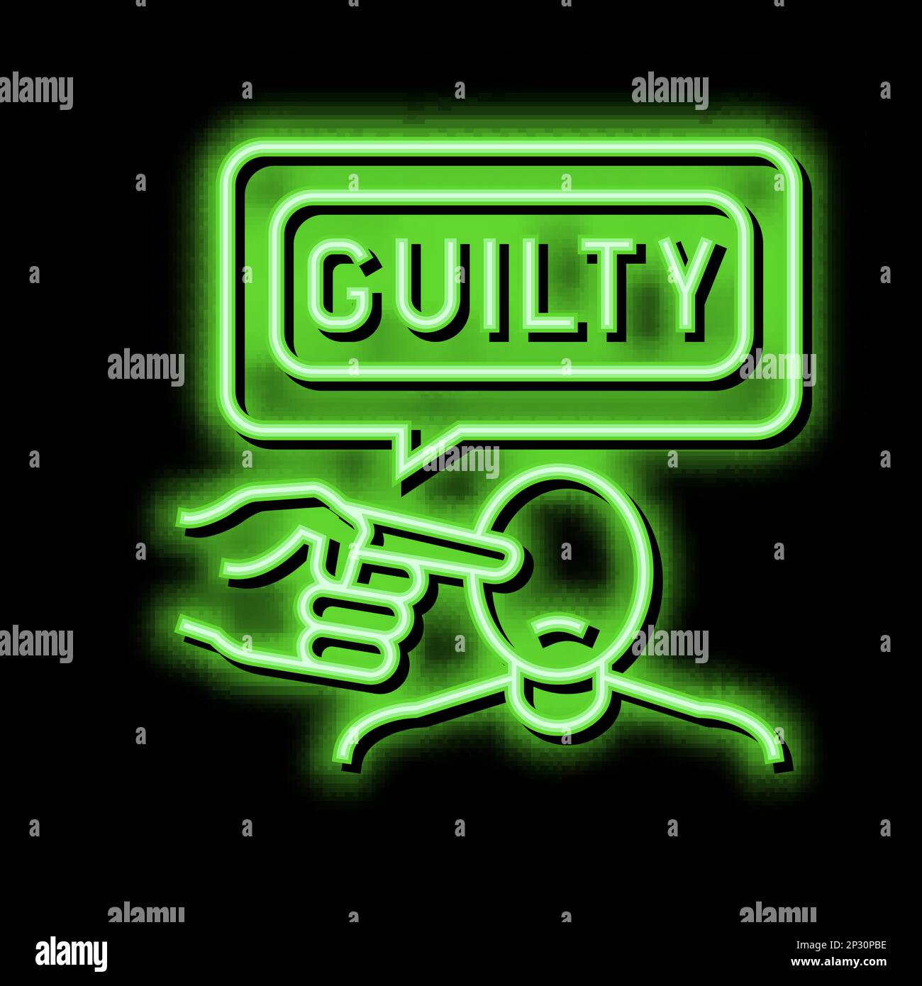 guilty law neon glow icon illustration Stock Vector Image & Art - Alamy