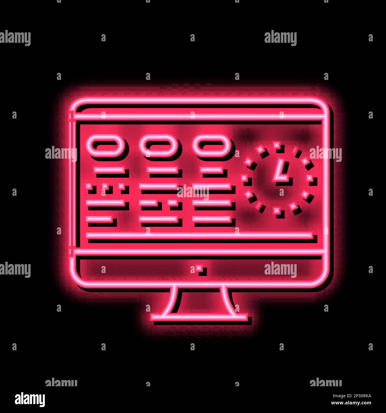 tasks on computer screen color icon vector illustration Stock Vector ...