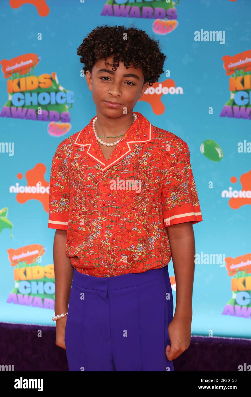 Micah Abbey arrives at the Nickelodeon Kids' Choice Awards on Saturday ...