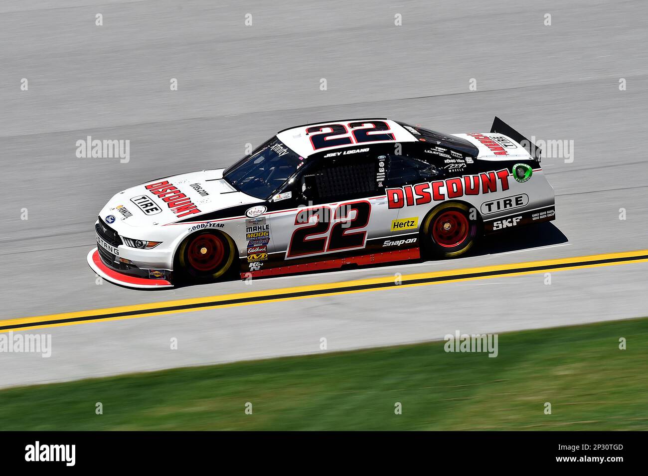 Joey Logano (22) during practice for the NASCAR Xfinity Series Winn ...