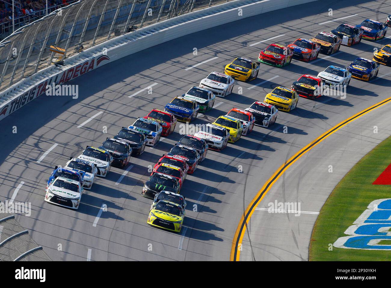 Cale Conley (14) and David Starr (44) during the NASCAR Xfinity Series ...