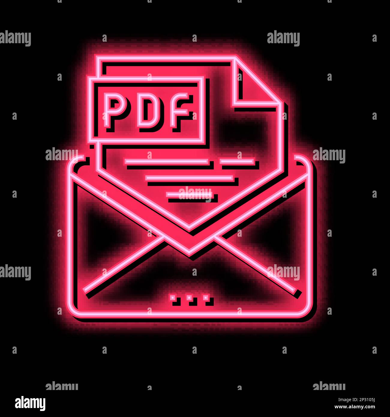 sending pdf file neon glow icon illustration Stock Vector Image & Art ...