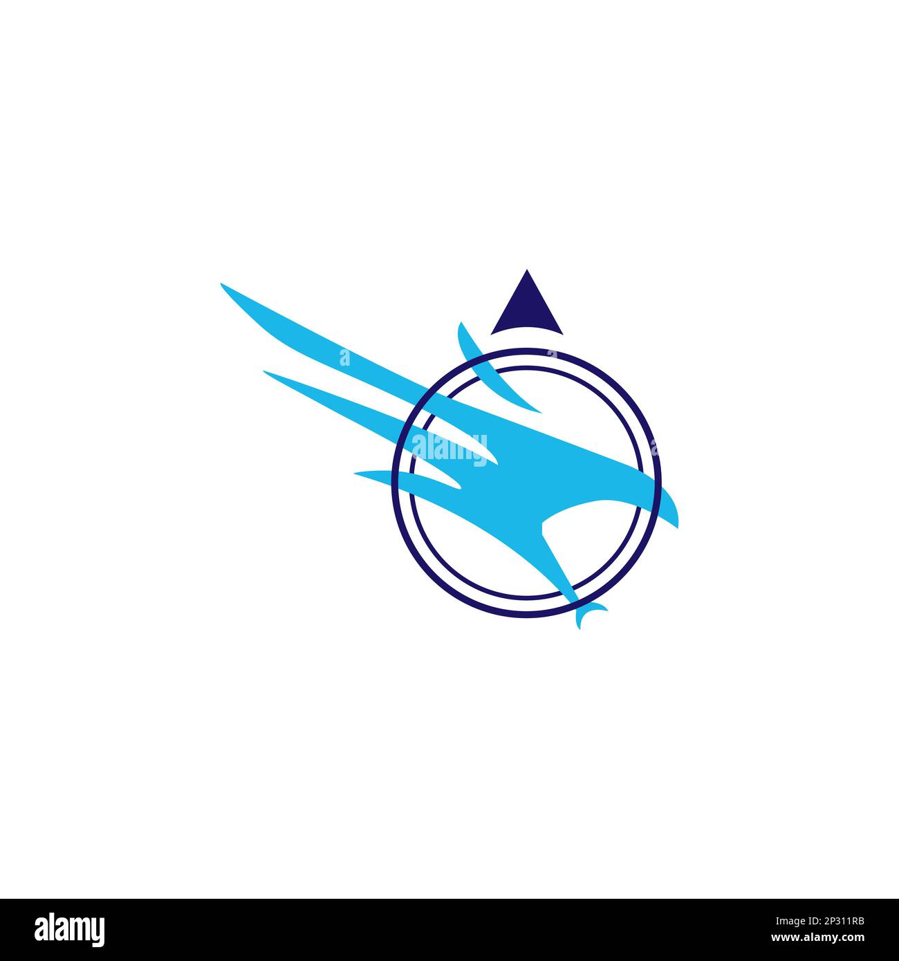 Bird falcon and circle frame logo design, eagle or hawk badge emblem ...