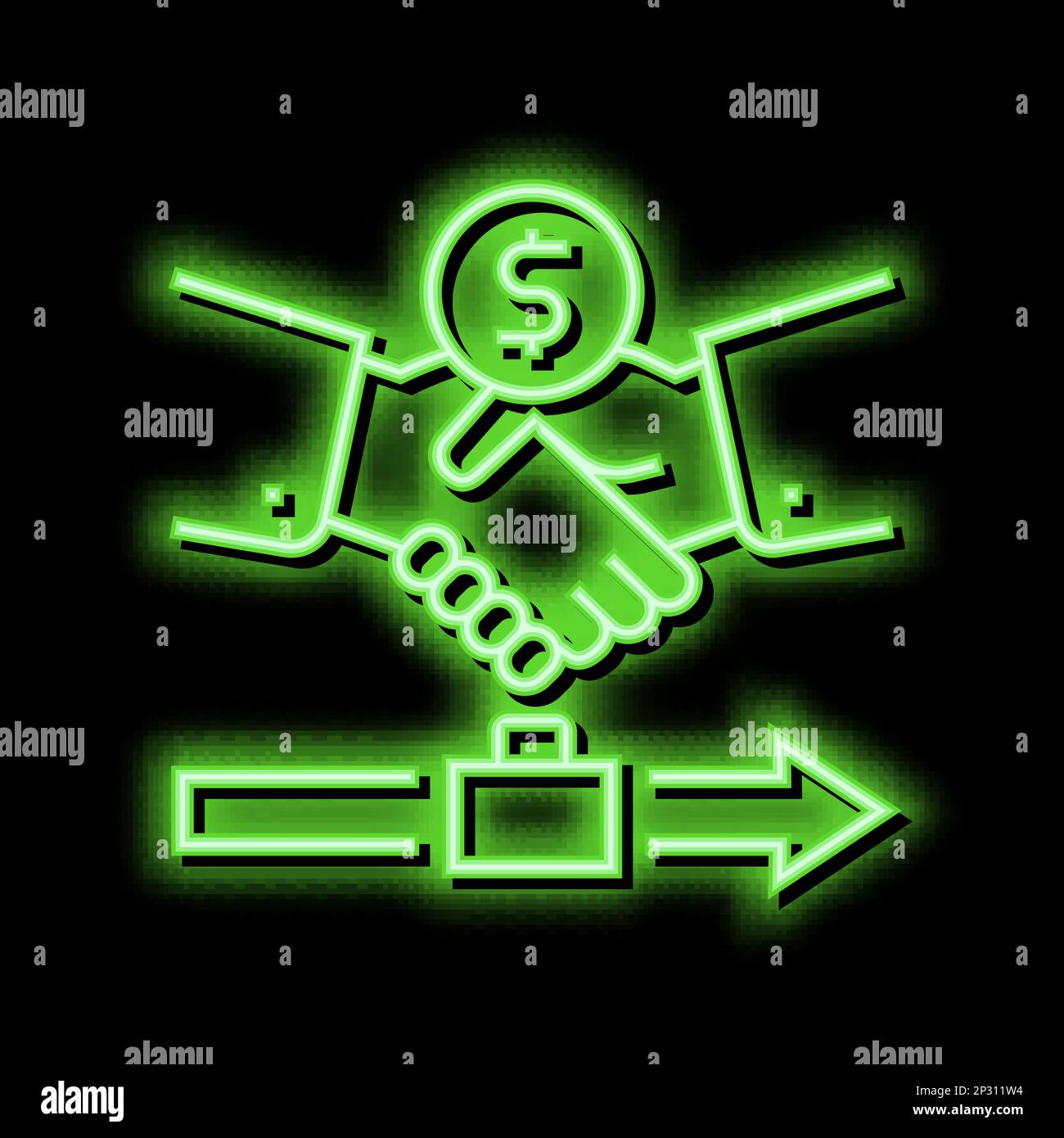 severance pay allowance neon glow icon illustration Stock Vector Image ...