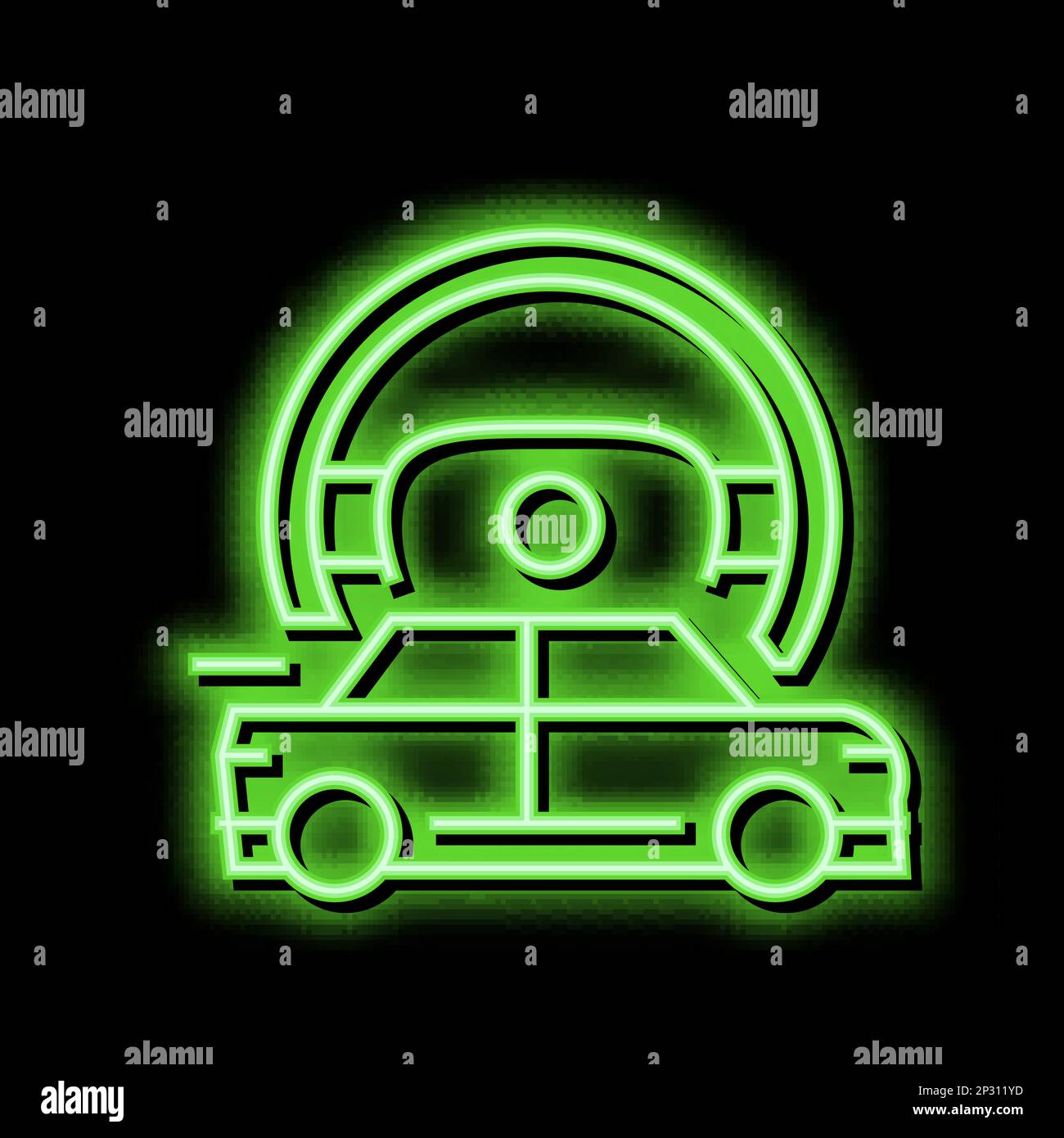 fast driving mens leisure neon glow icon illustration Stock Vector ...