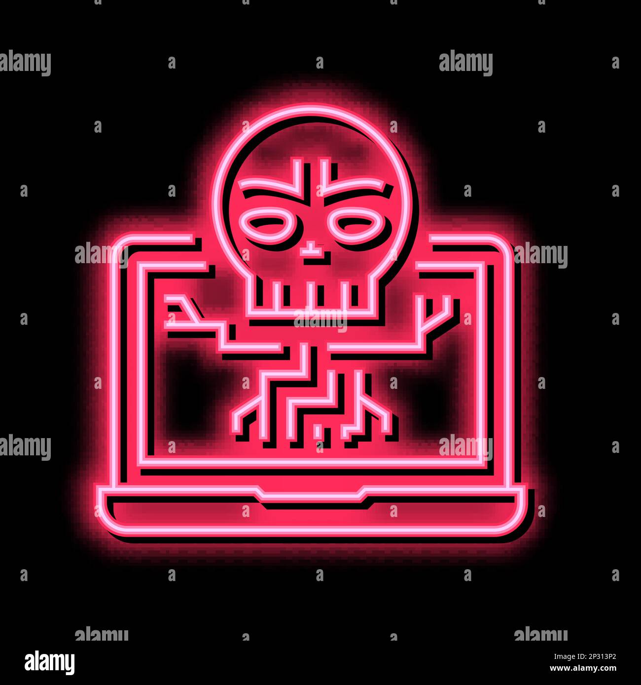 computer death programm color icon vector illustration Stock Vector ...