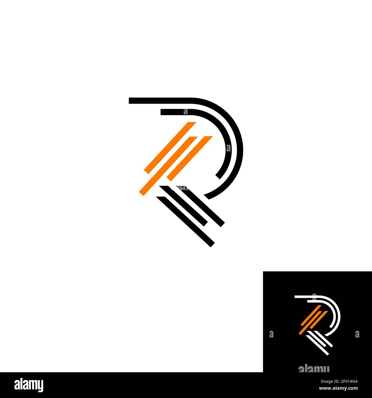 Unique Minimal Style orange and black colors based on the initial R ...