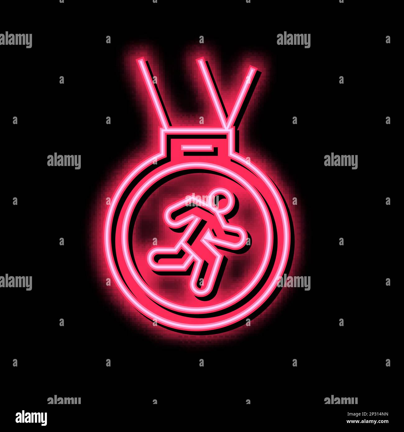 medal runner award neon glow icon illustration Stock Vector Image & Art ...