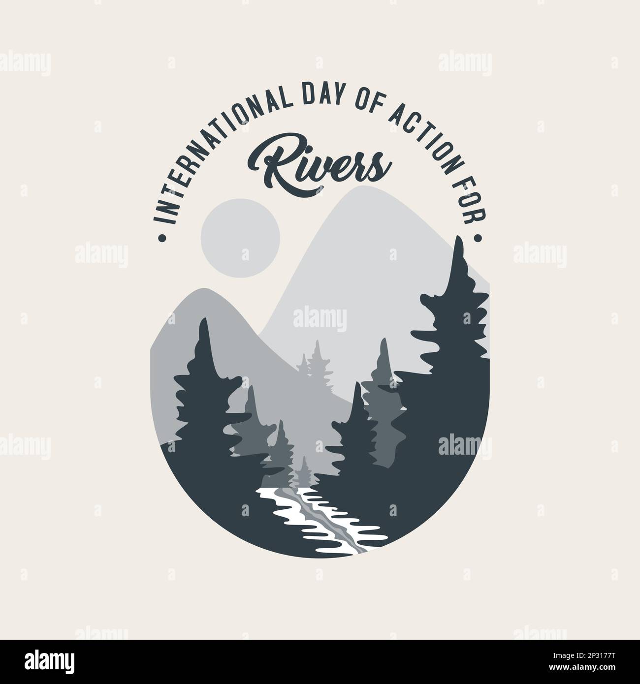 International Day Of Action For Rivers emblem template background ...