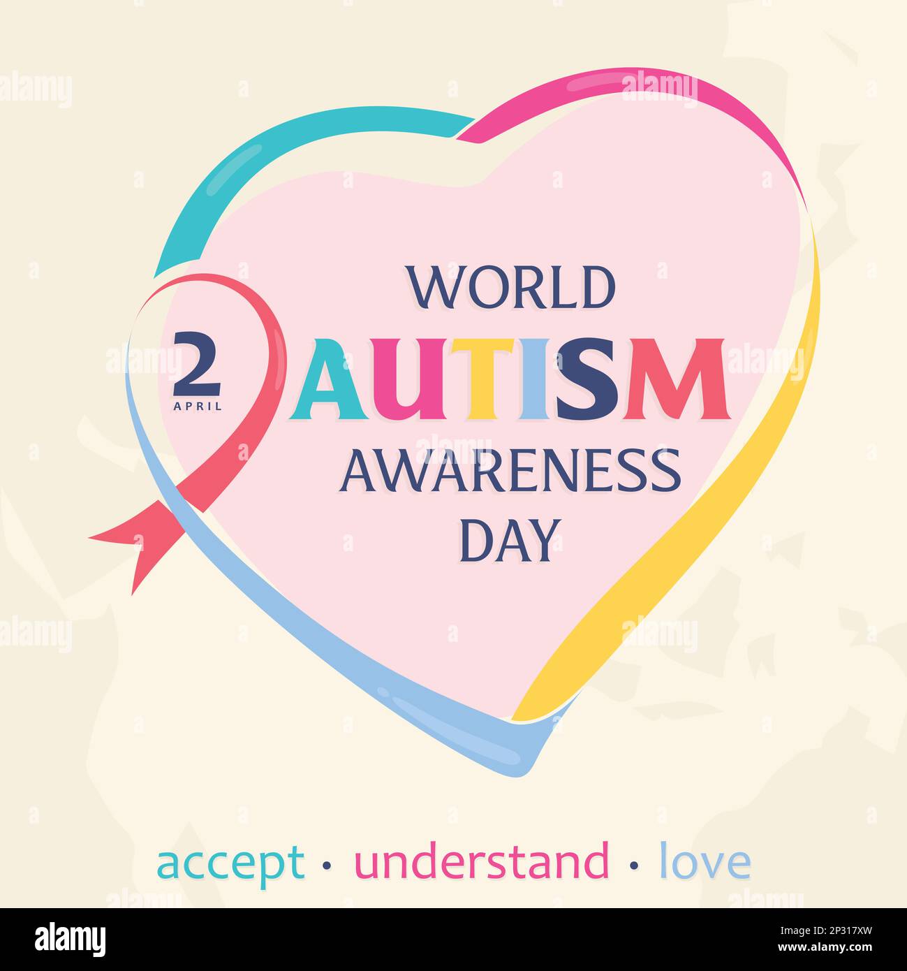 Banner or poster of World Autism Awareness Day with Colorful ribbon ...