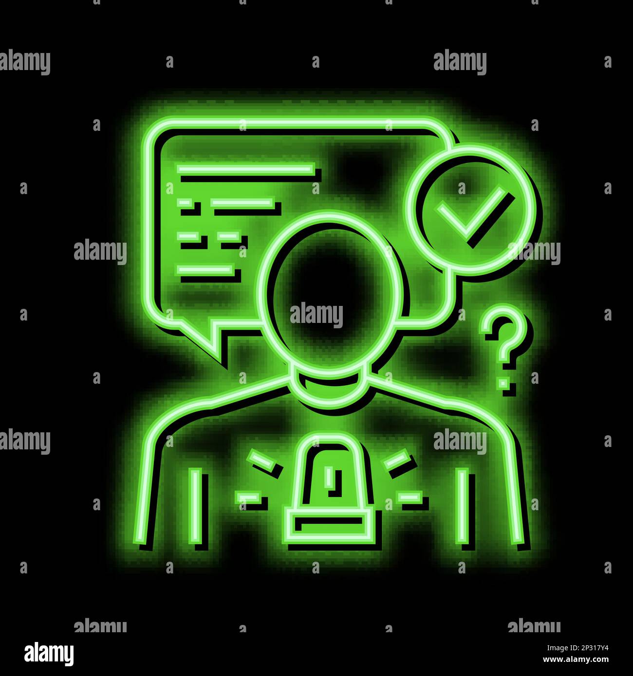 decision making soft skill neon glow icon illustration Stock Vector ...