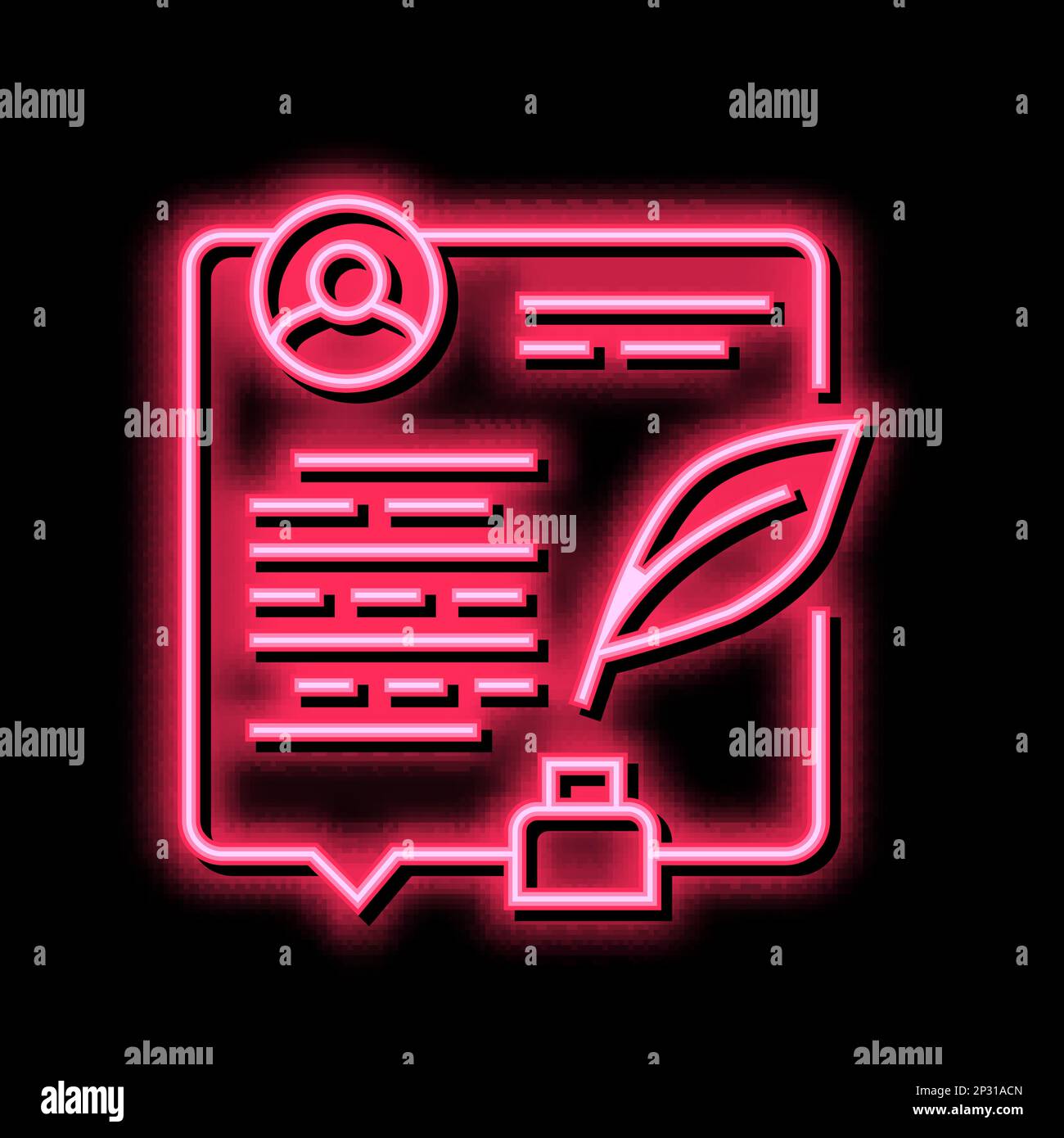 writing news article neon glow icon illustration Stock Vector Image ...