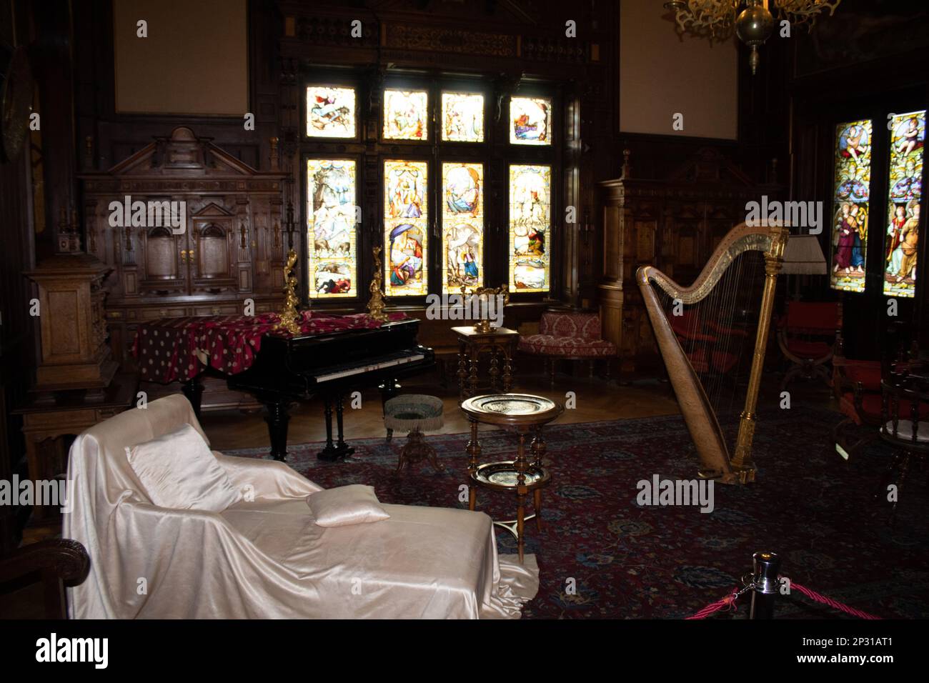The Music Room in Peleș Castle in Sinaia, Romania Stock Photo - Alamy