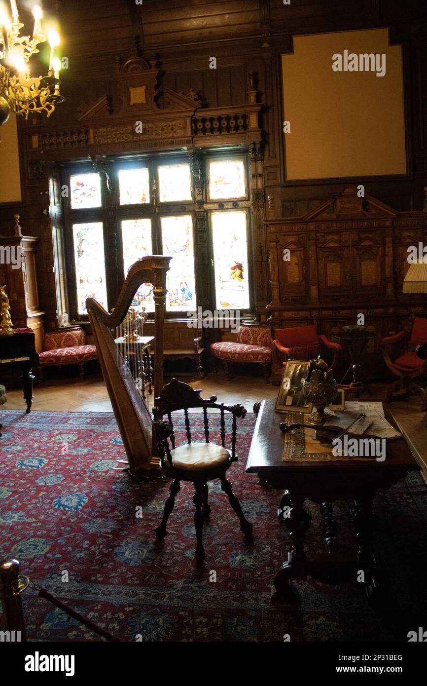 The Music Room in Peleș Castle in Sinaia, Romania Stock Photo - Alamy