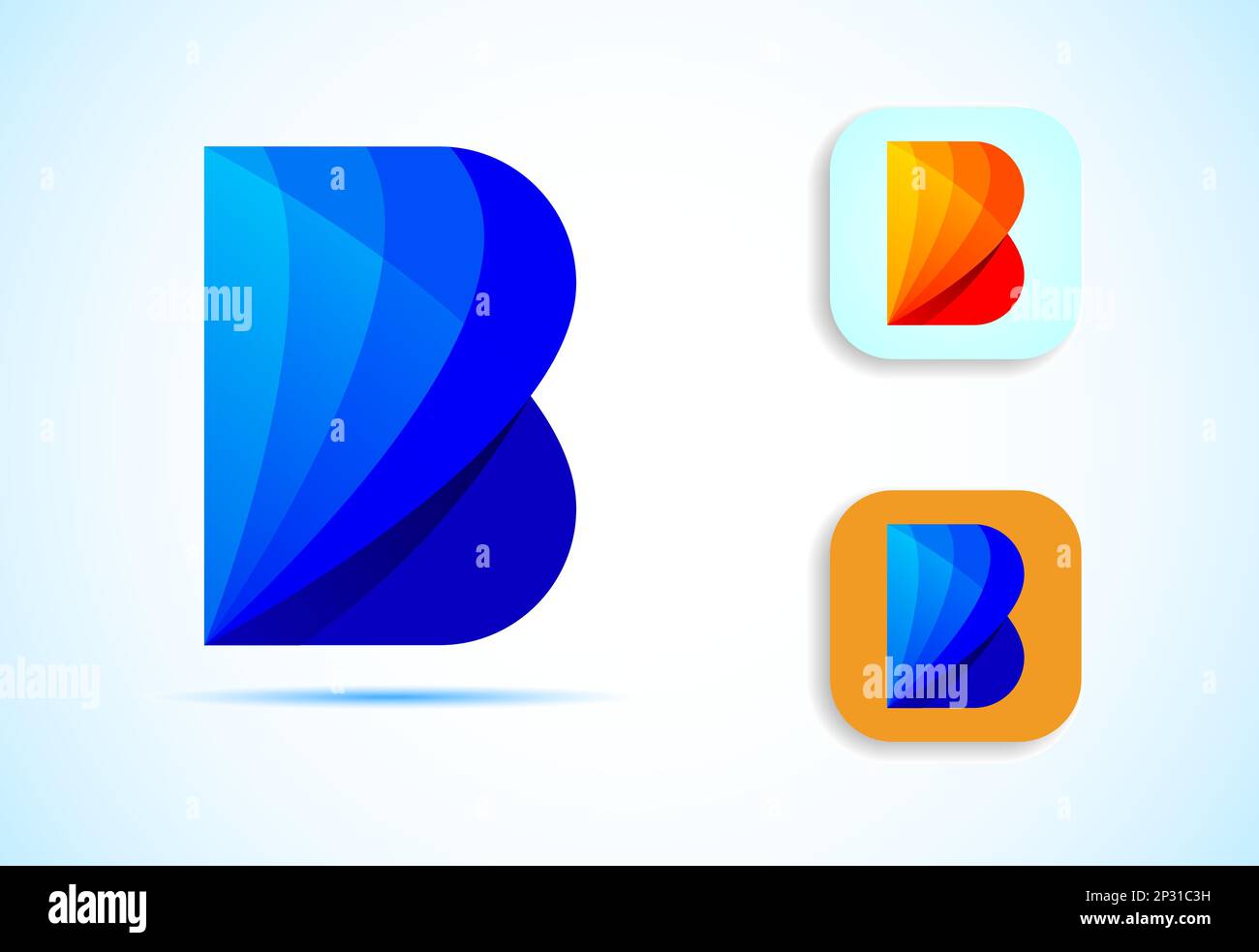 Abstract initial alphabet B logo design. Multi-color gradient letter ...