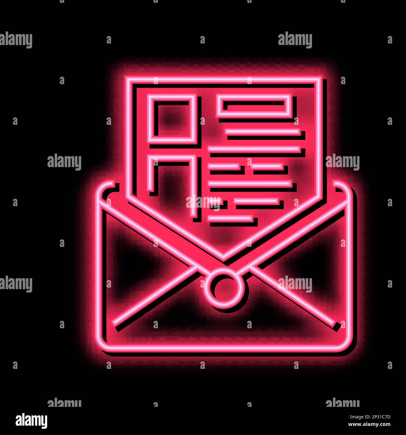 sending mail report neon glow icon illustration Stock Vector Image ...
