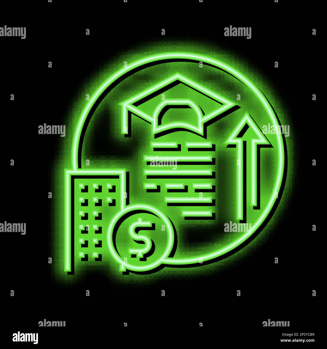 training and courses benefits neon glow icon illustration Stock Vector ...
