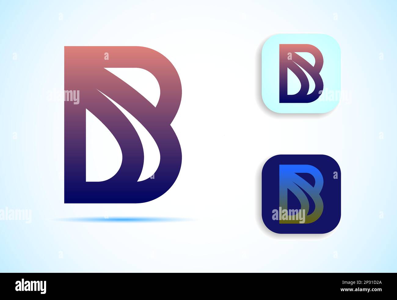 Abstract initial alphabet B logo design. Multi-color gradient letter ...