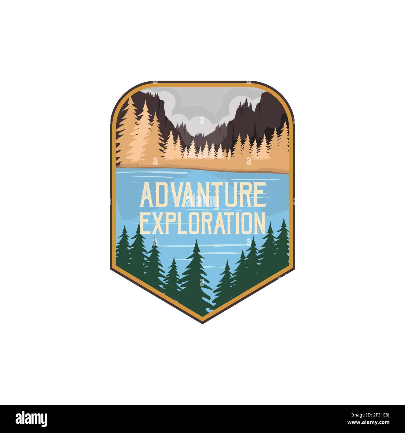 Adventure and mountain outdoor vintage logo template, badge or emblem ...
