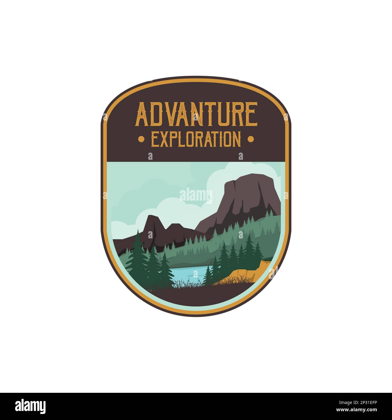 Adventure and mountain outdoor vintage logo template, badge or emblem ...
