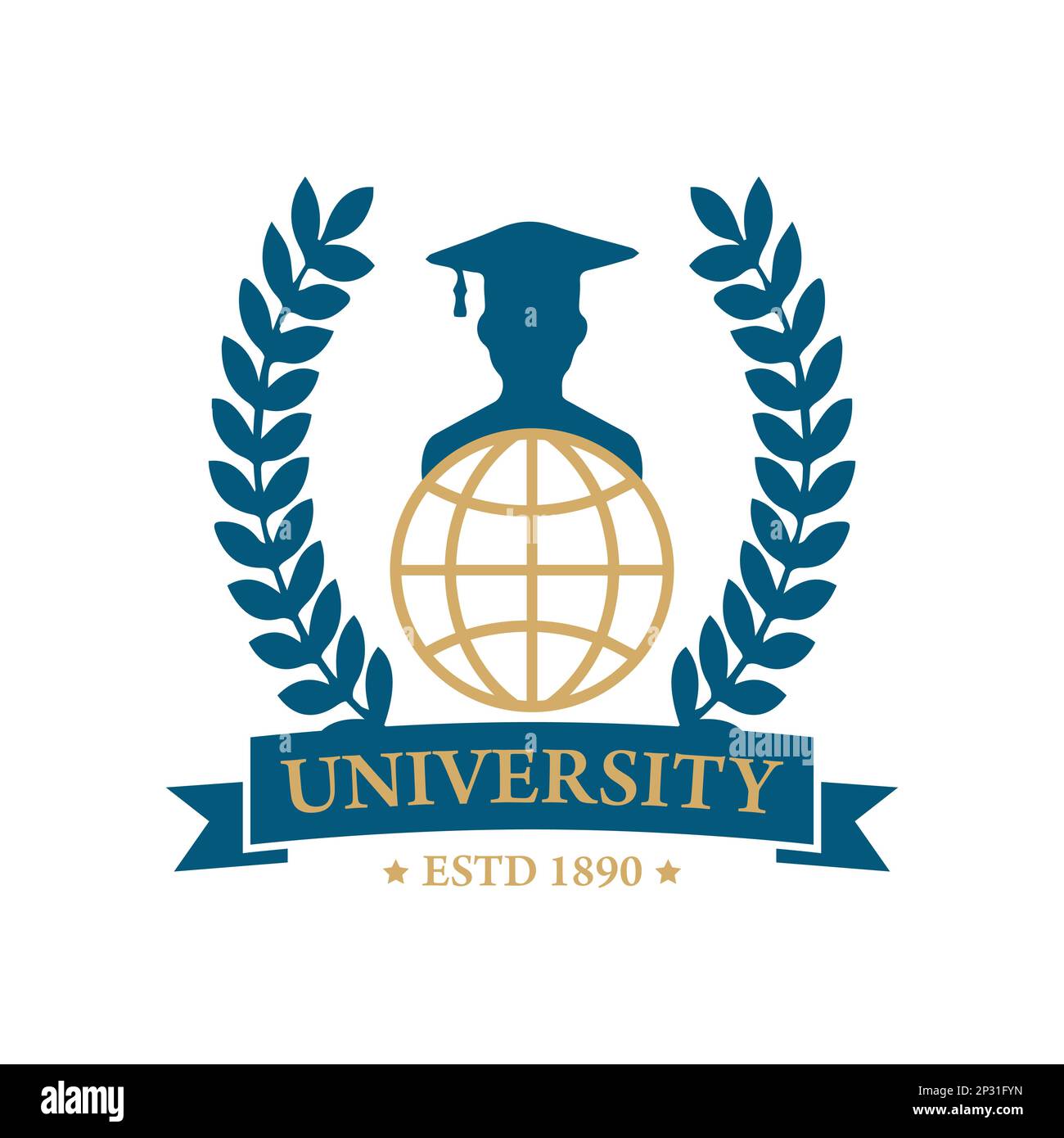University college school badge logo design vector image. Education ...