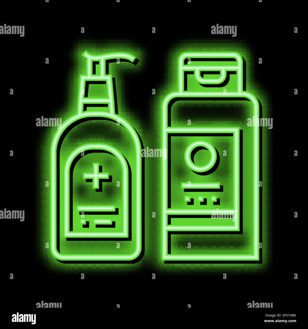 Cream Eczema Treatment Neon Glow Icon Illustration Stock Vector Image