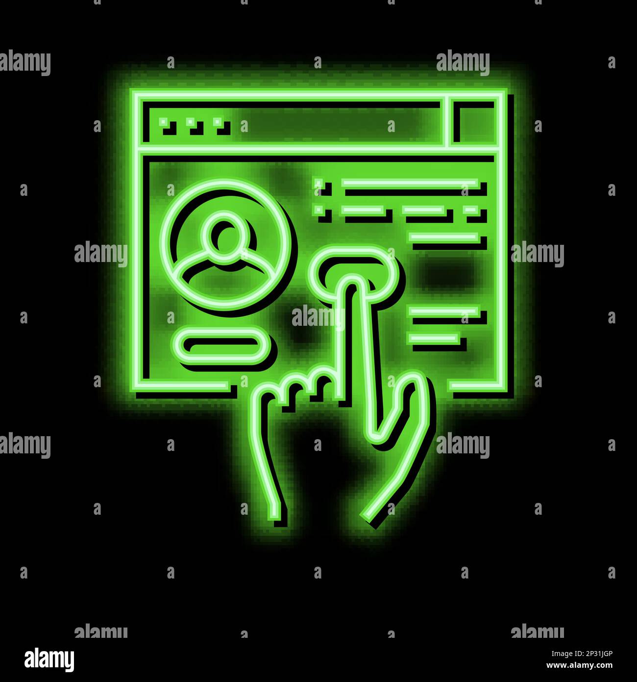internet profile or blog subscription neon glow icon illustration Stock ...