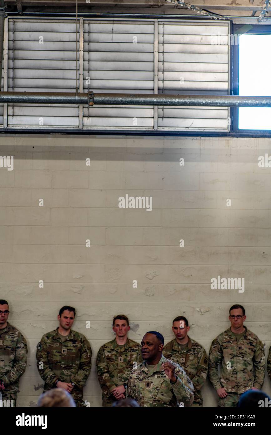 Command Sgt. Maj. David Pitt addresses Paratroopers of the 2nd Brigade ...