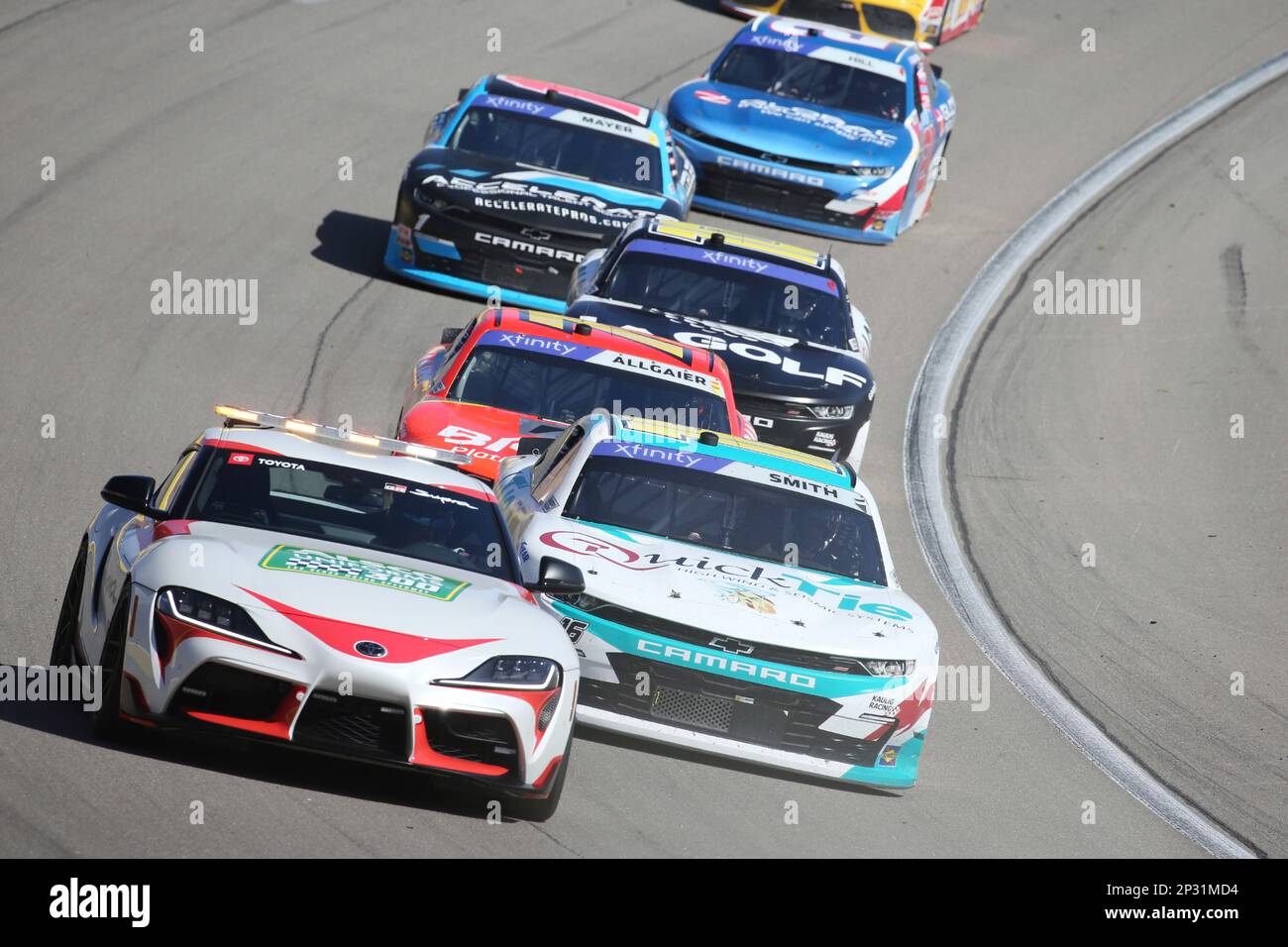 LAS VEGAS, NV - MARCH 04: The Toyota Supra Pace Car leads the field ...