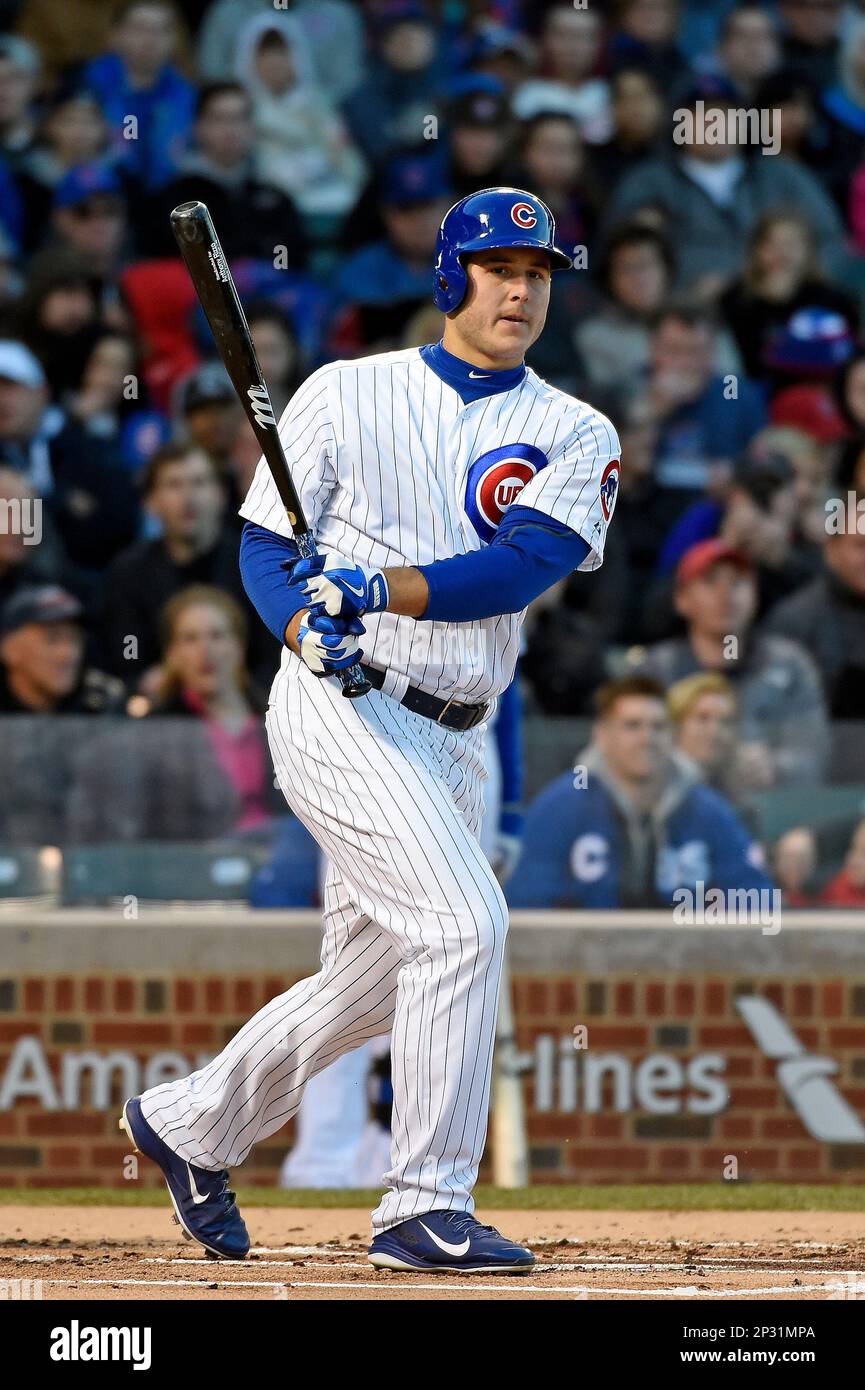 28 April 2015: Chicago Cubs first baseman Anthony Rizzo (44) batting in ...