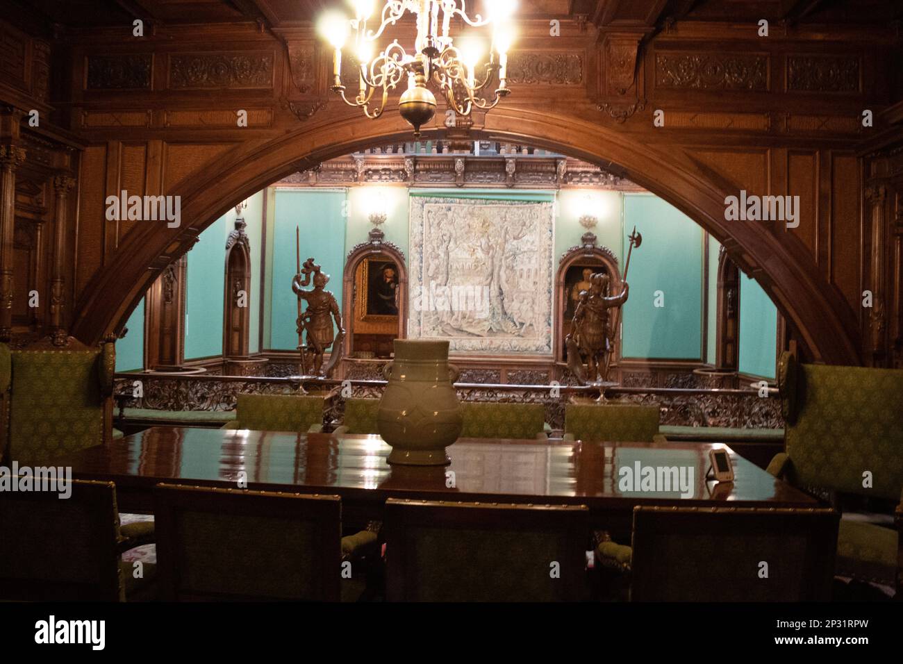 The Library for Guests in Peleș Castle in Sinaia, Romania Stock Photo ...