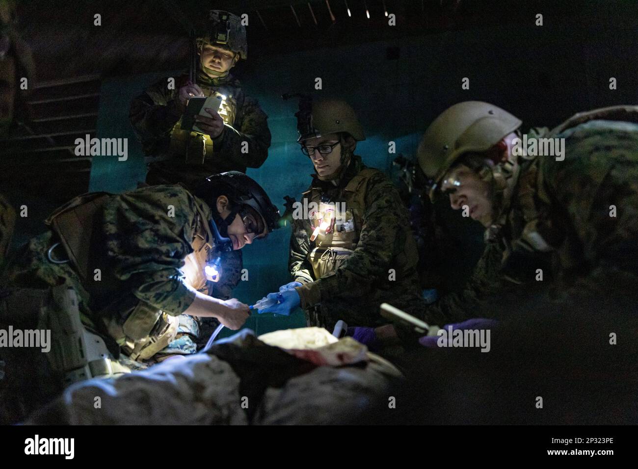 U.S. Navy Sailors with 2nd Medical Battalion, 2nd Marine Logistics ...