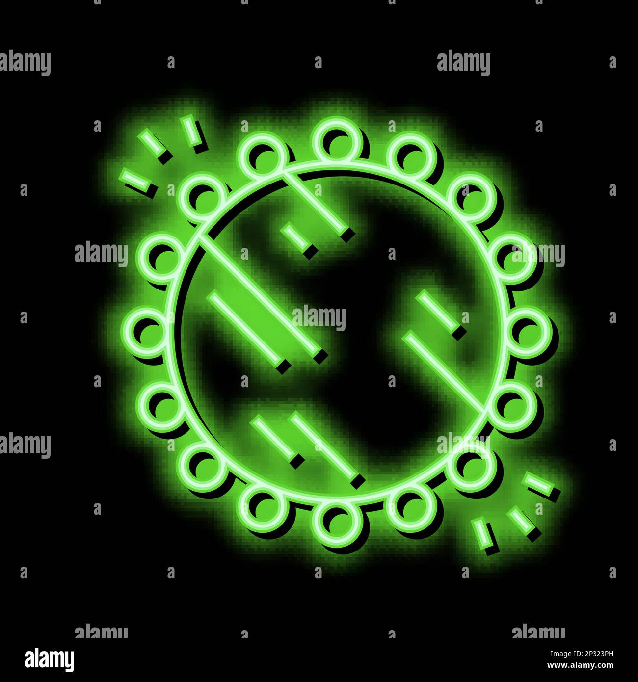 illuminated mirror with lamps neon glow icon illustration Stock Vector ...