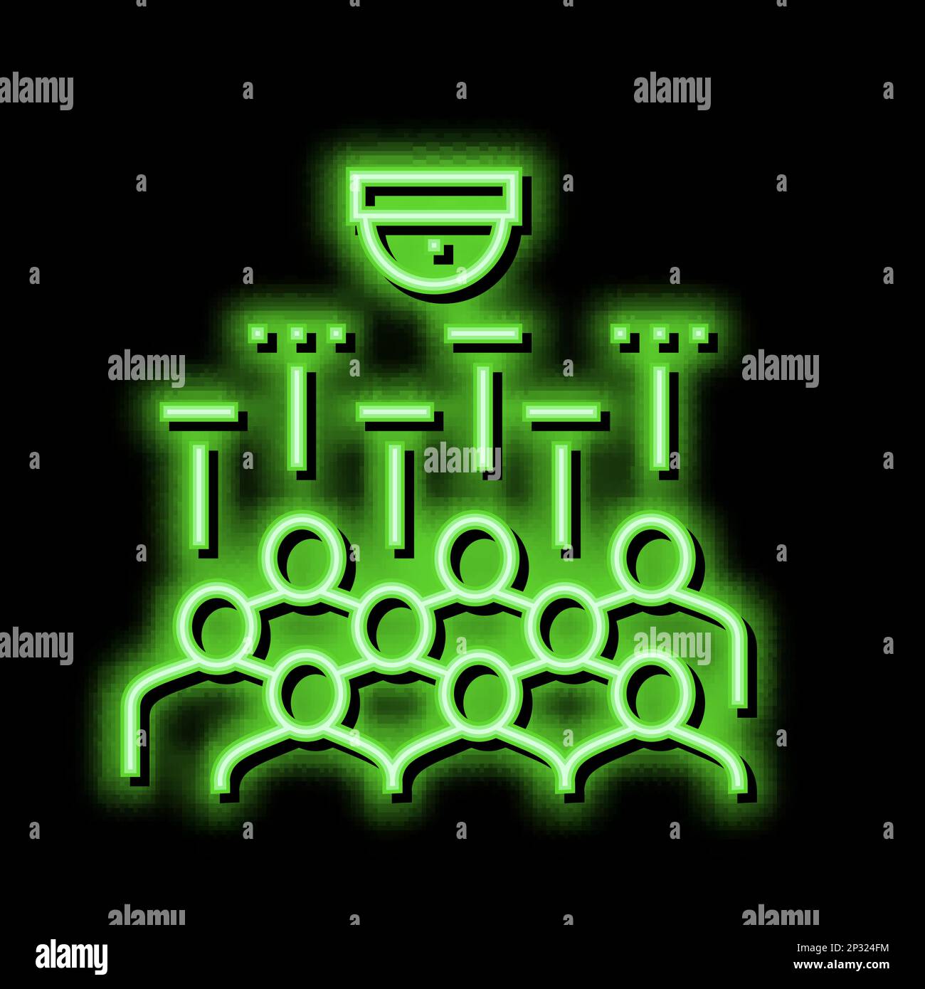 people identification technology neon glow icon illustration Stock ...