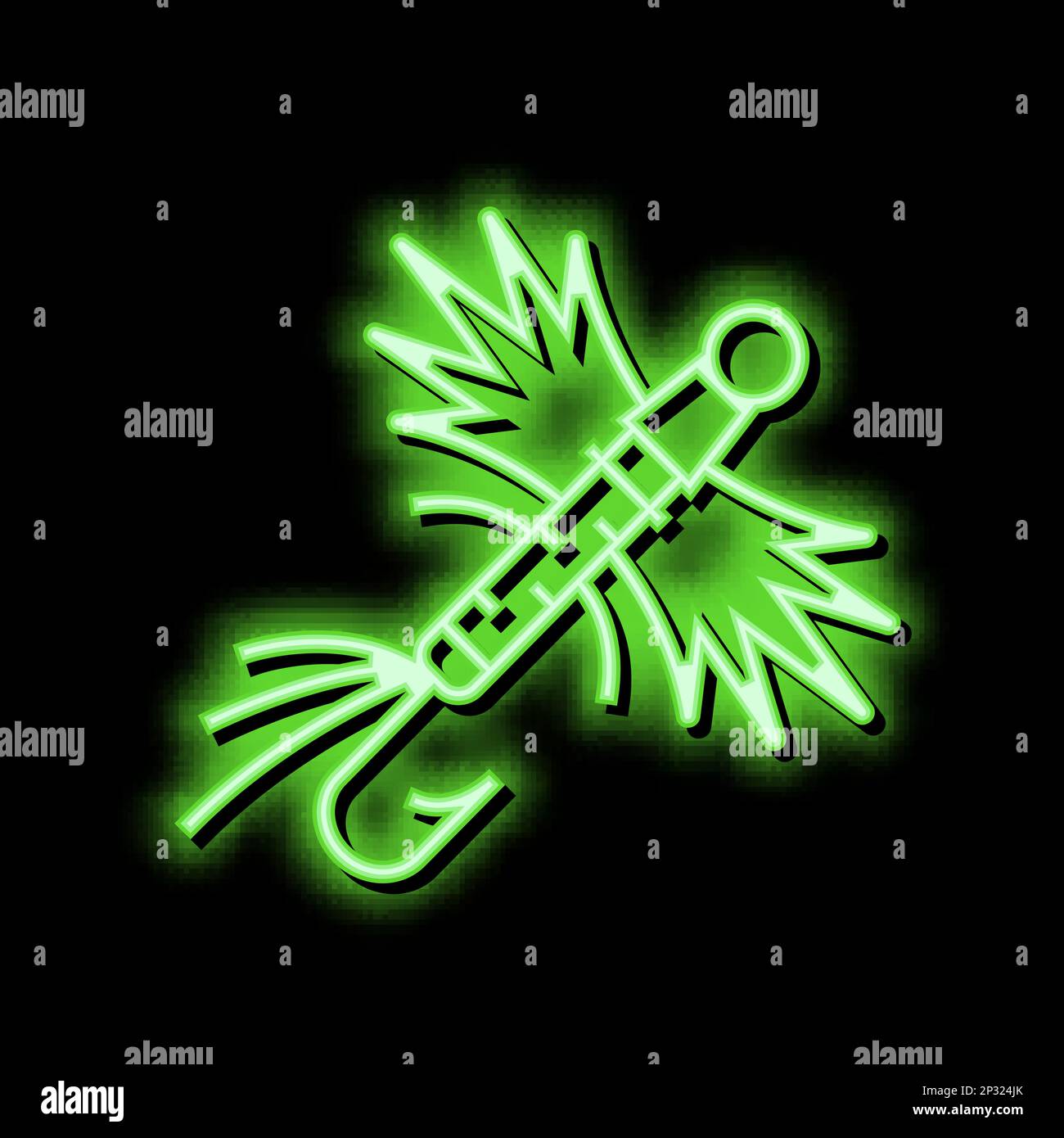 fly fishing flies neon glow icon illustration Stock Vector Image & Art ...