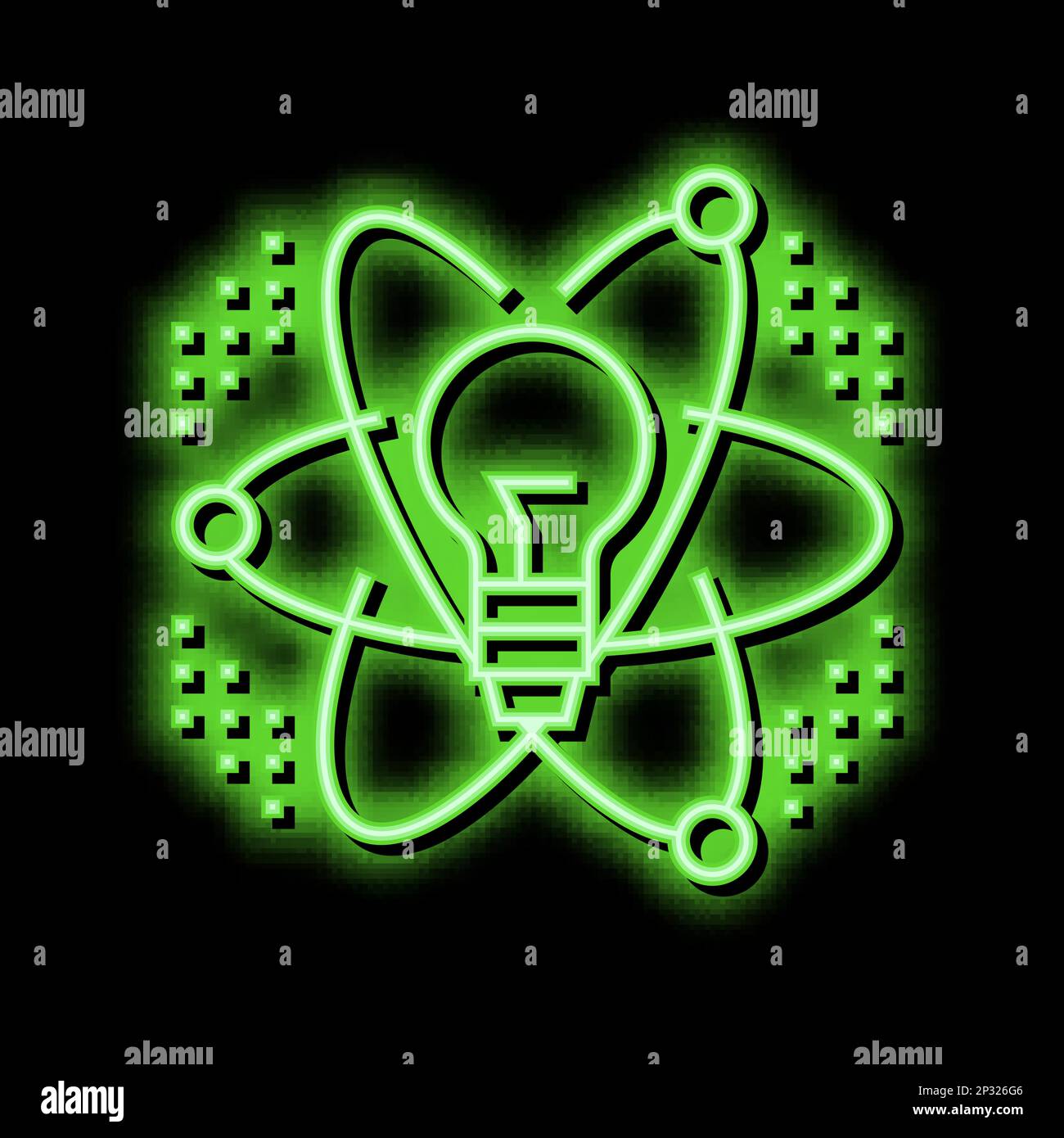 idea and realization neural network neon glow icon illustration Stock ...