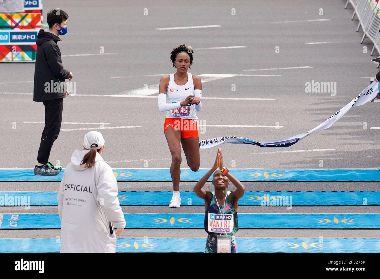 Tokyo, Japan. 5th Mar, 2023. Ethiopian athlete Tsehay GEMECHU crosses ...