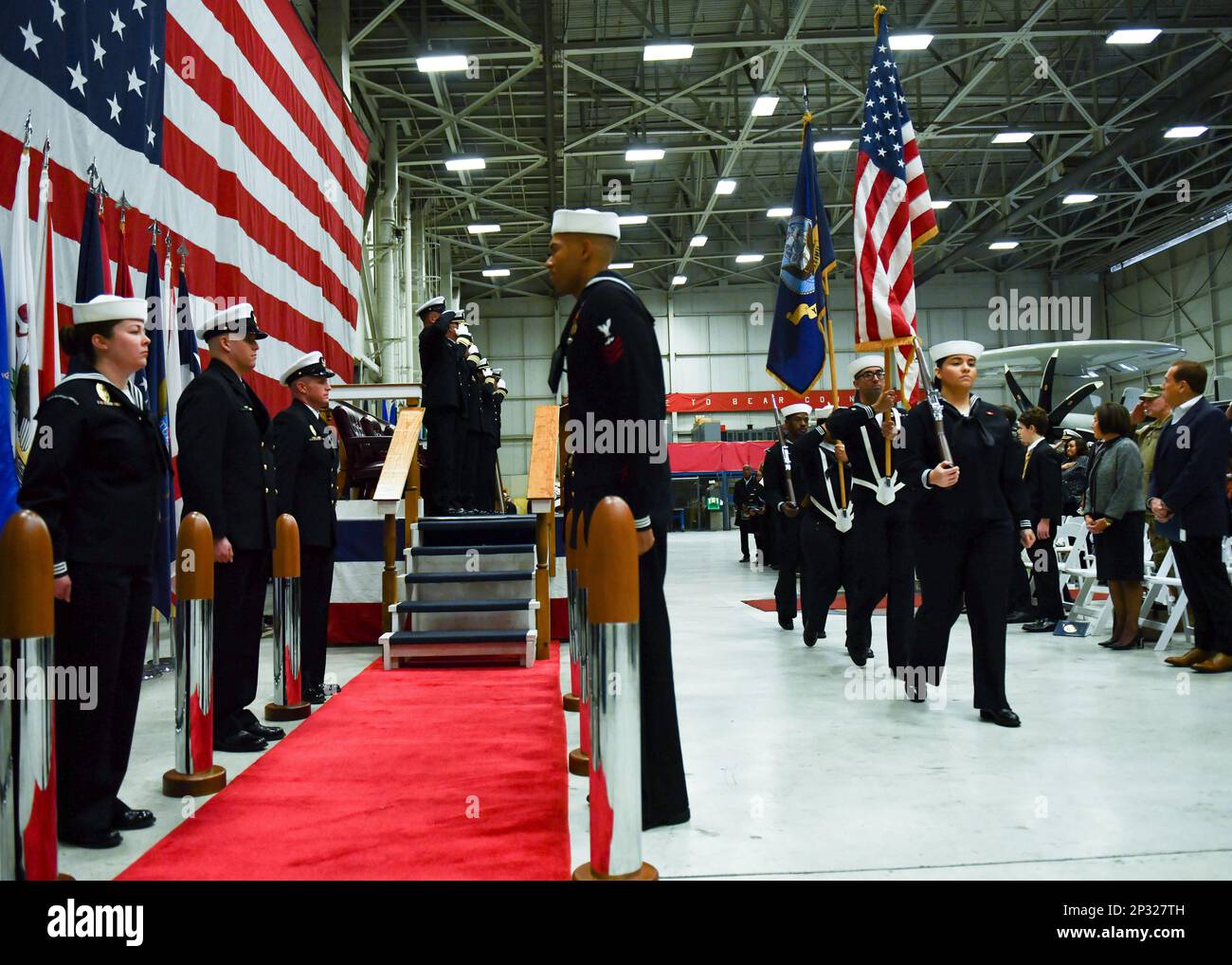 230203-N-ZV473-1043 NORFOLK, VA (Feb. 03, 2023) Sideboys and flag ...