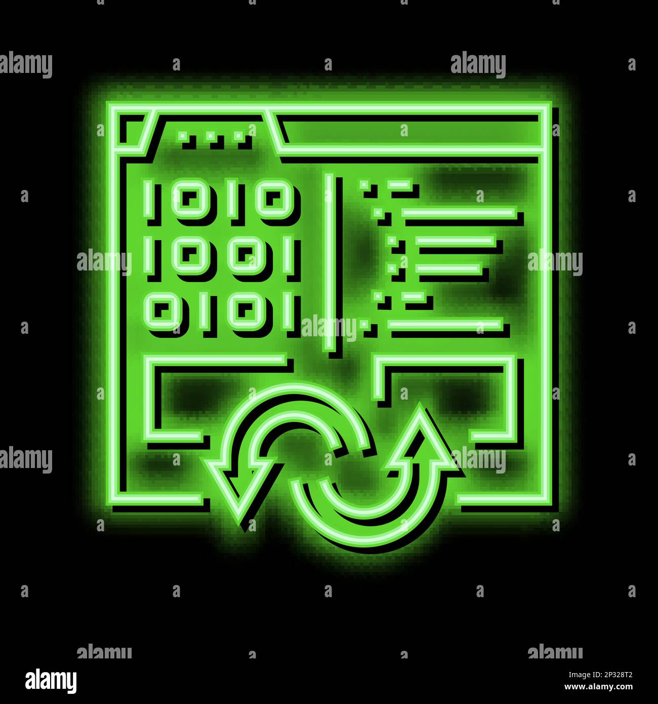 program code converter neon glow icon illustration Stock Vector Image ...