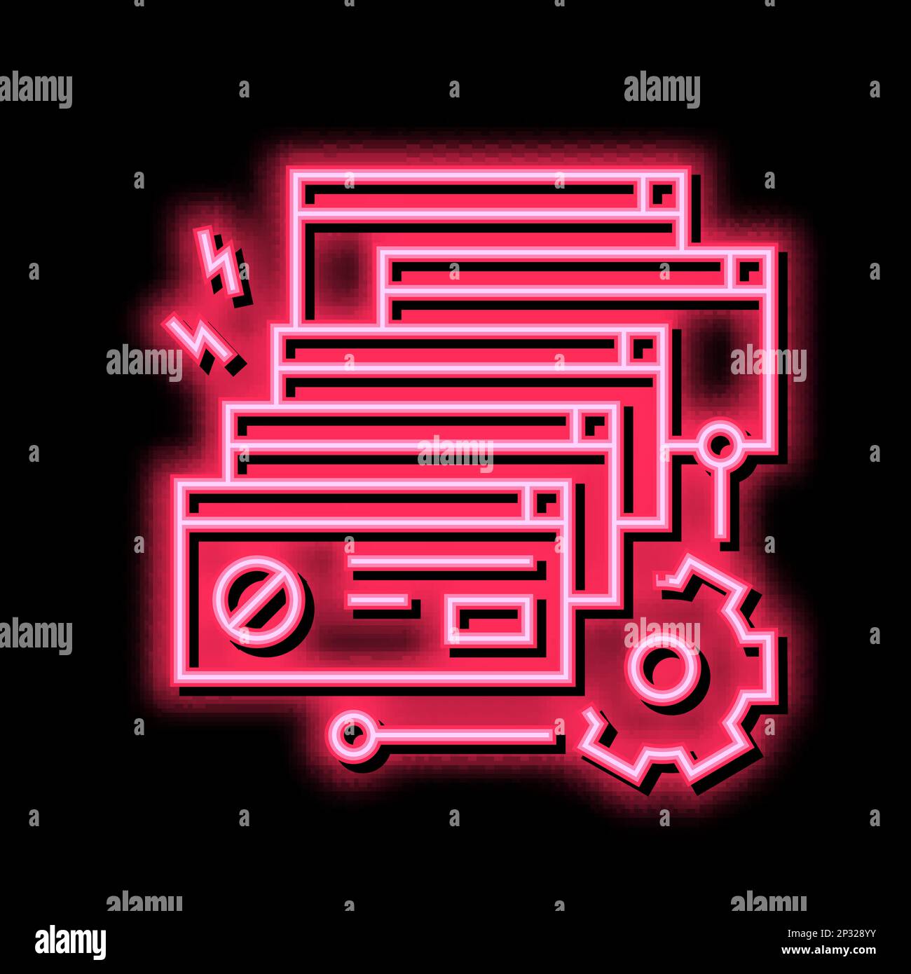 crash system neon glow icon illustration Stock Vector Image & Art - Alamy