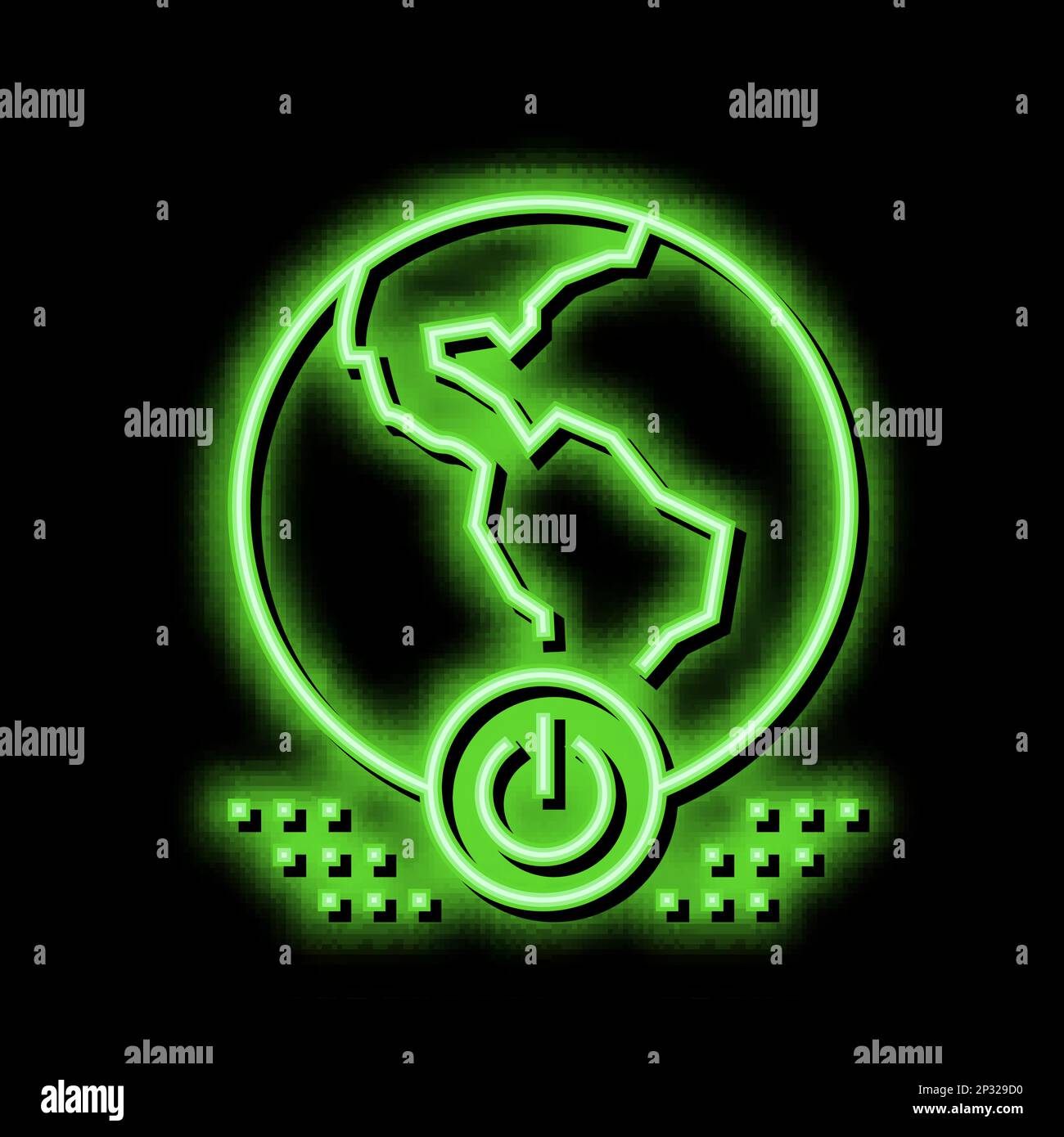 world energy saving neon glow icon illustration Stock Vector Image ...