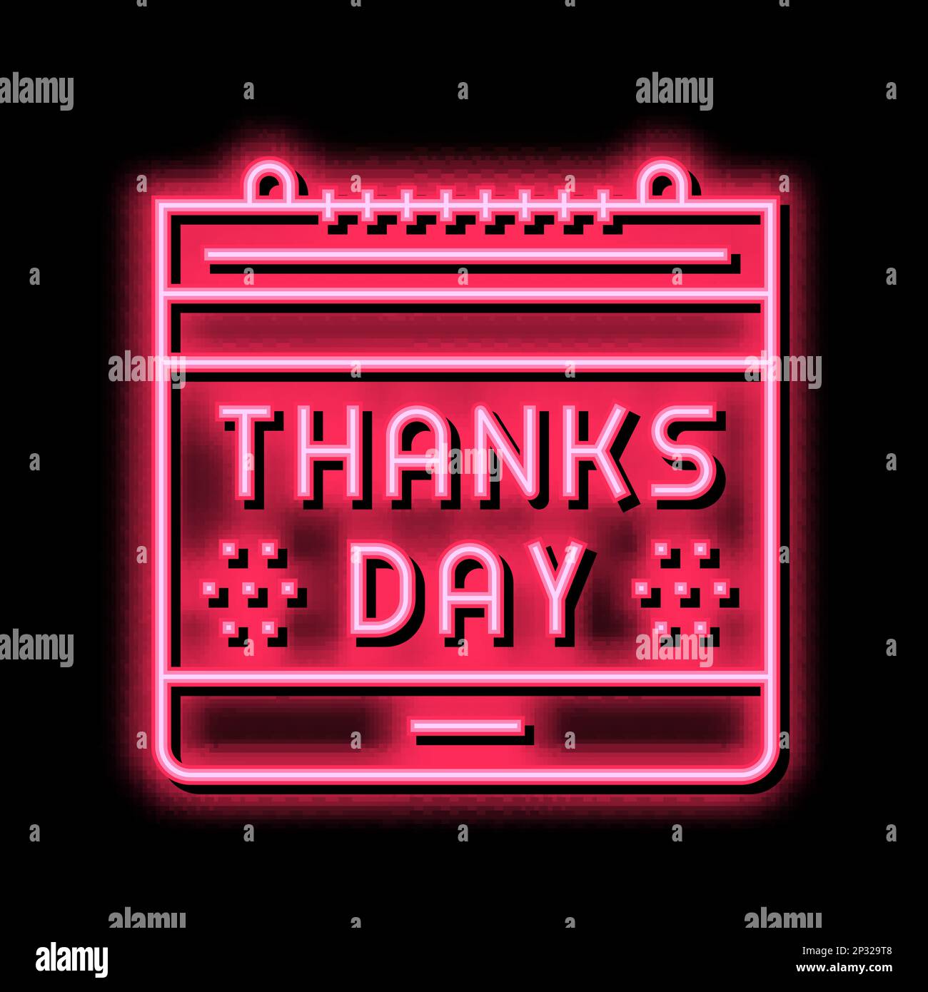 thanks day calendar date neon glow icon illustration Stock Vector Image ...
