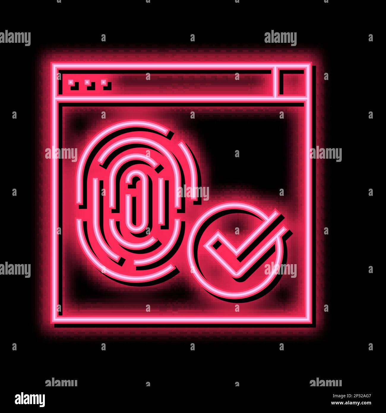 access approved fingerprint color icon vector illustration Stock Vector ...