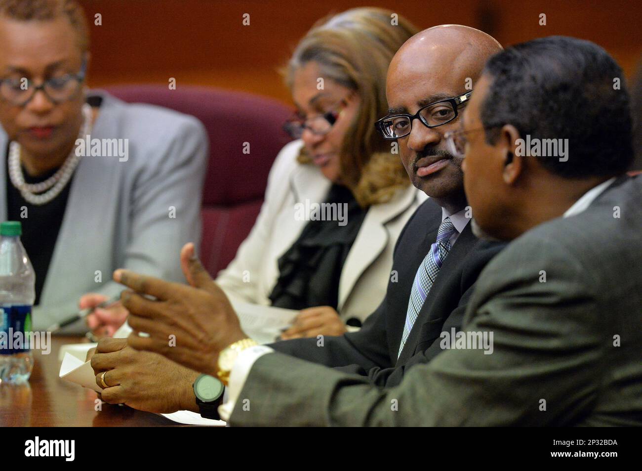 Former Atlanta public school educator Michael Pitts talks with his ...