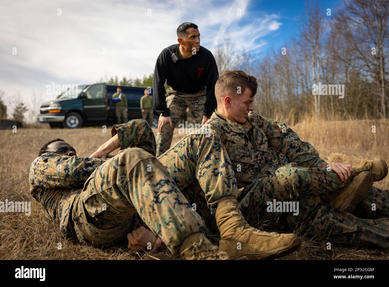 U.S. Marines grapple during a joint Corporals course, class 1-23 ...