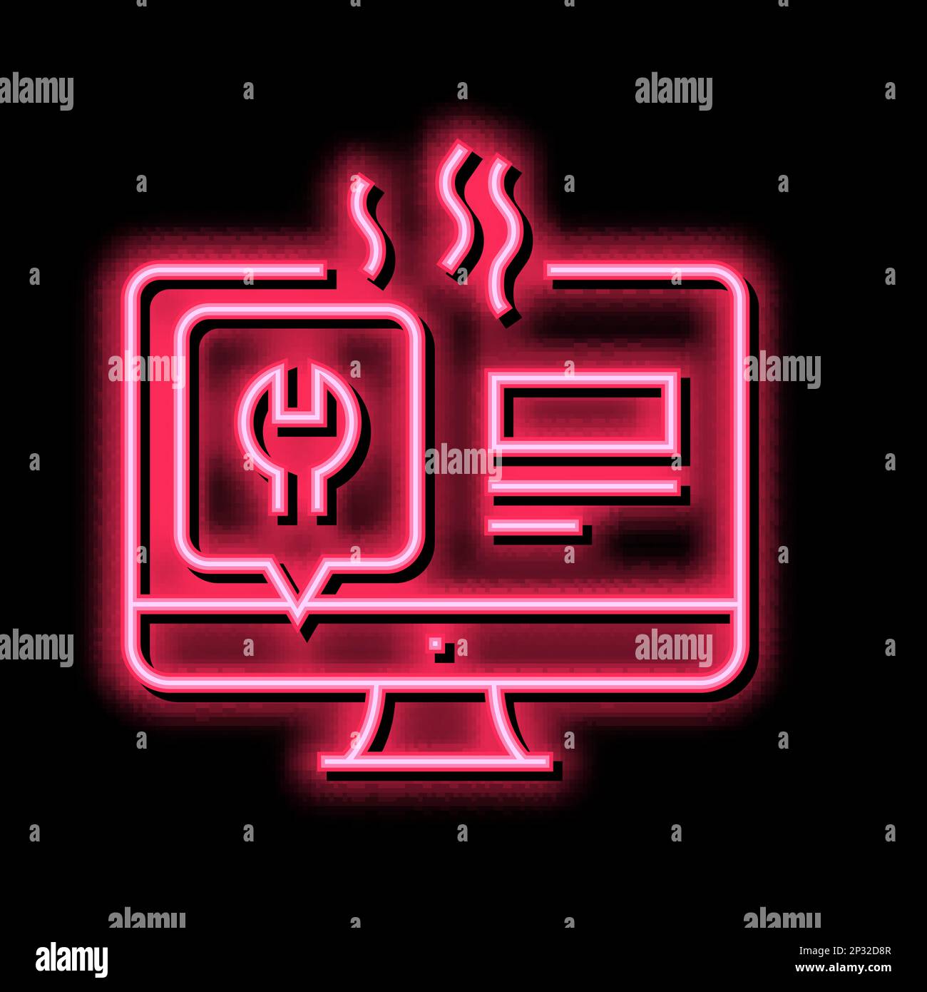 computer display repair neon glow icon illustration Stock Vector Image ...