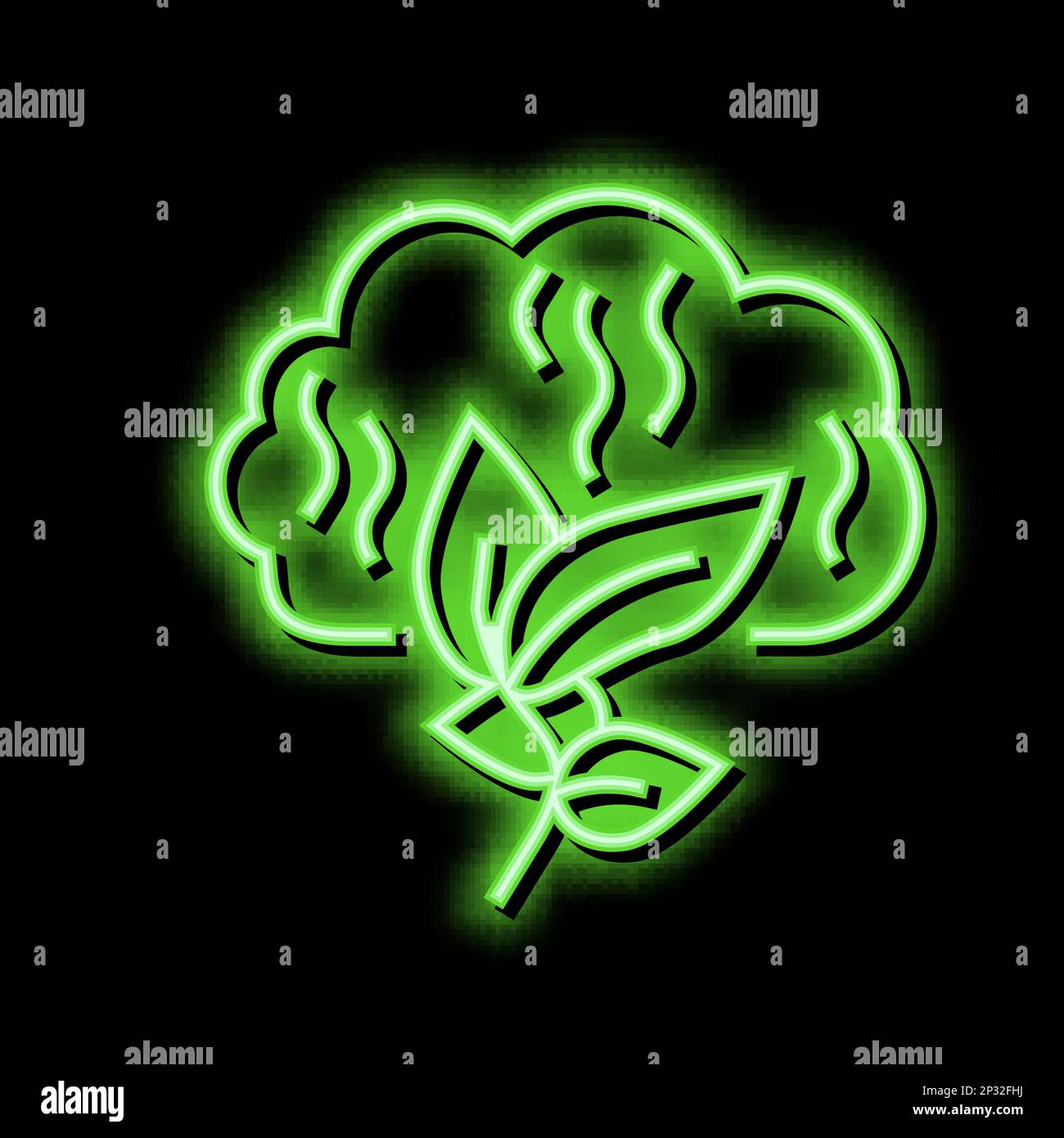aroma plant phytotherapy neon glow icon illustration Stock Vector Image ...