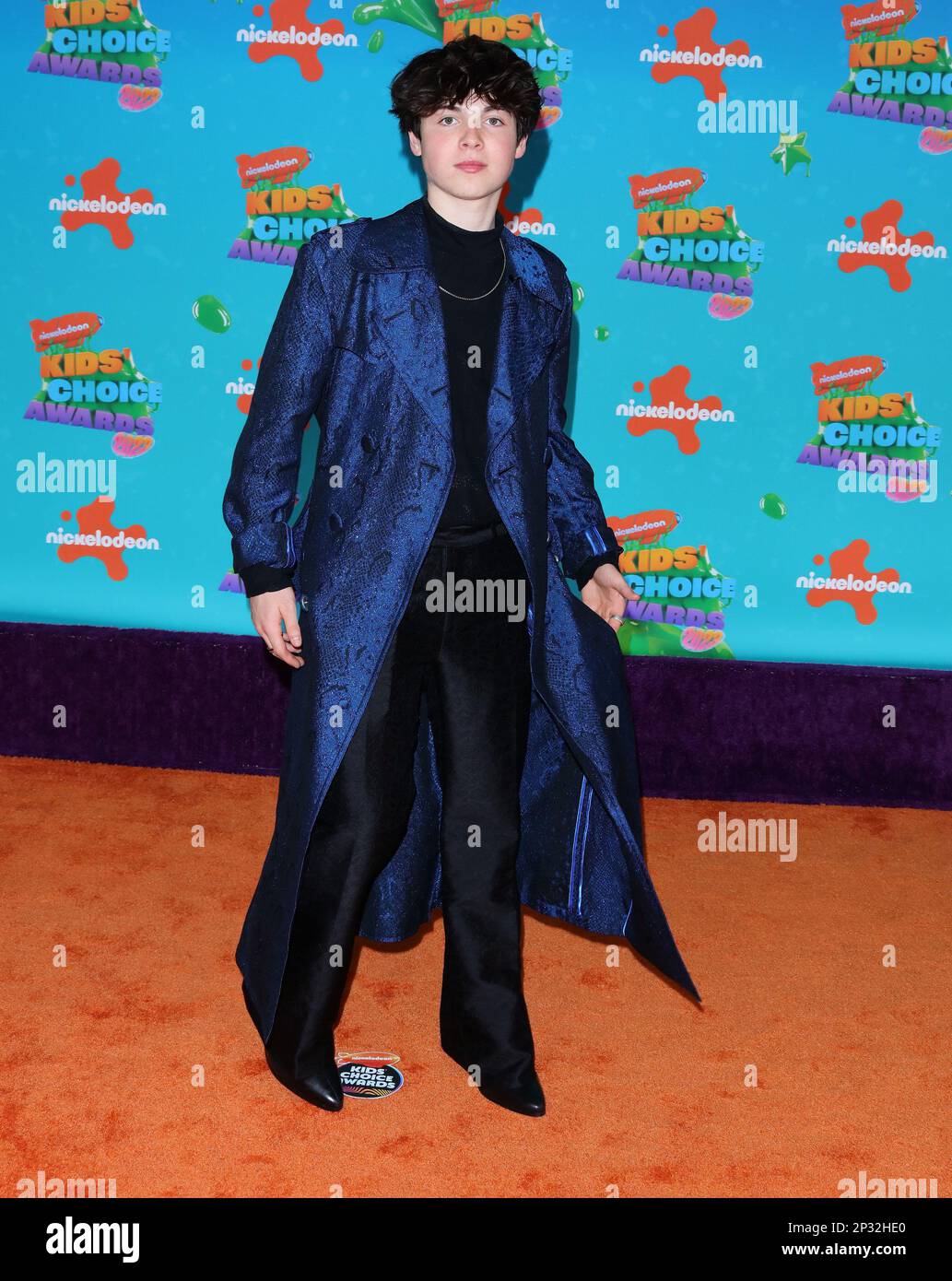 Brady Noon arrives at The 2023 Nickelodeon Kids Choice Awards held at ...