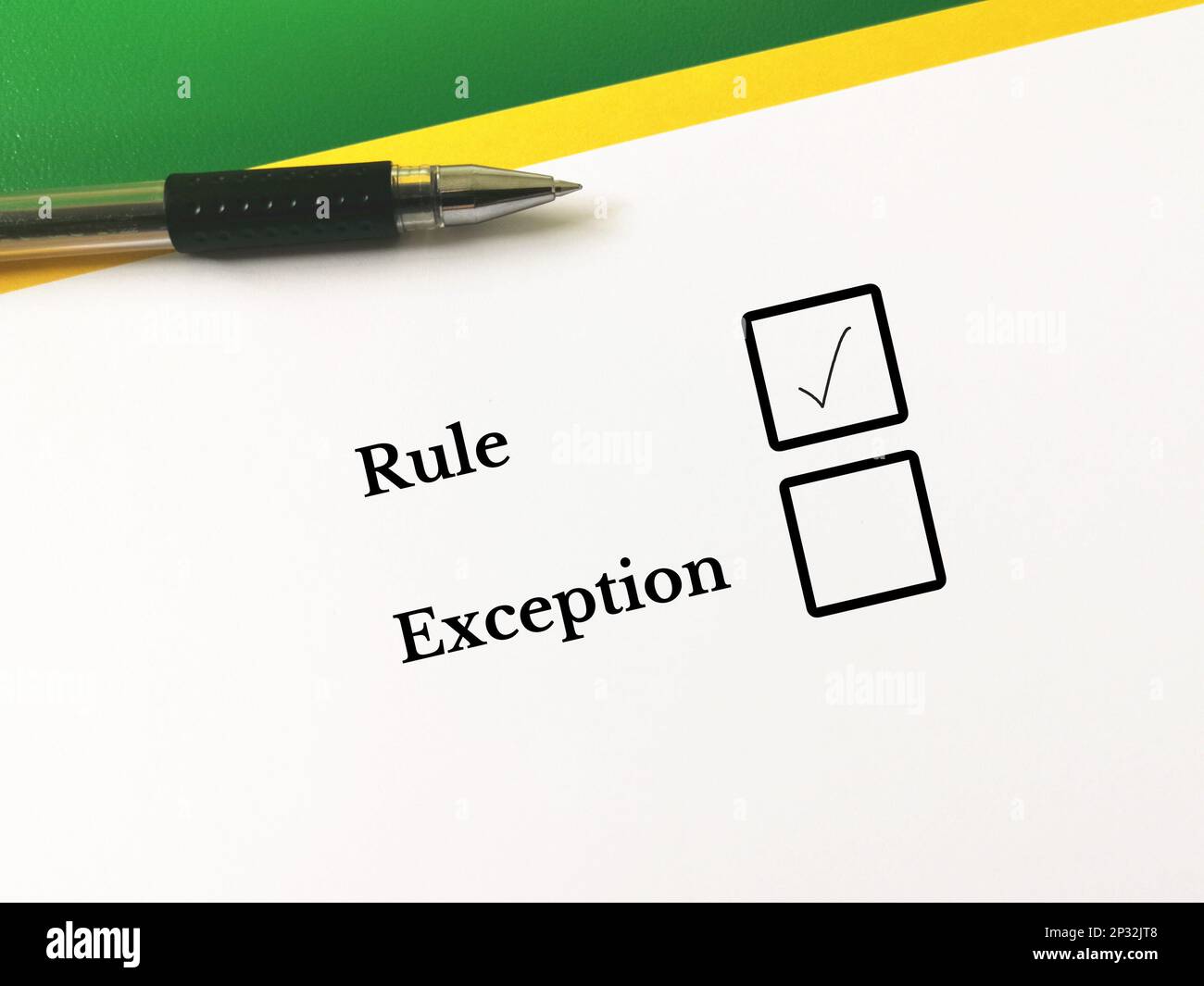 One person is answering question. He thinks it is rule Stock Photo - Alamy