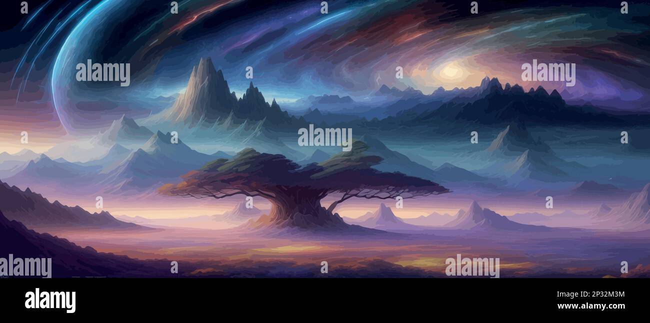 Green star floating island Stock Vector Images - Alamy